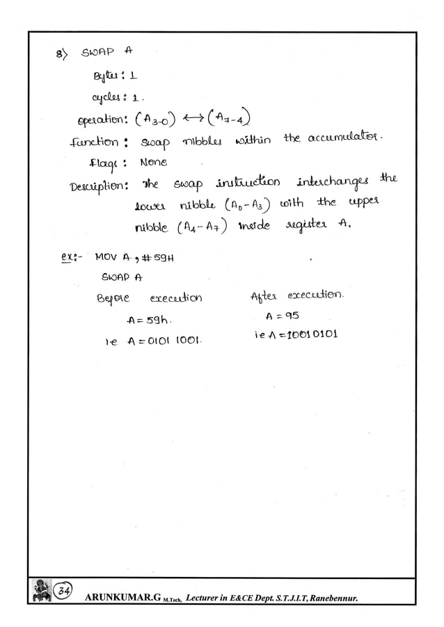 Microcontrollers(8051) Notes written by Arun Kumar G, Associate ...