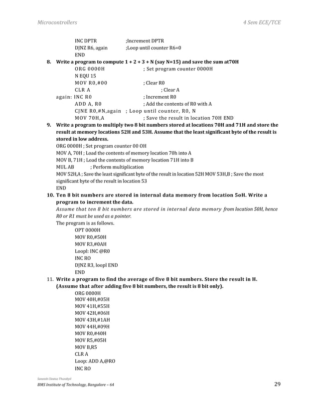 Microcontrollers 8051 MSP430 notes | PDF | Operating Systems | Computer ...