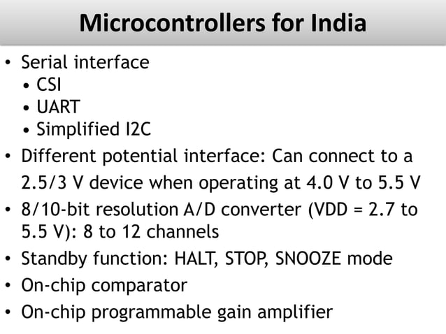 Microcontrollers for india | PPTX | Computing | Technology & Computing
