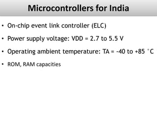 Microcontrollers for india | PPTX | Computing | Technology & Computing