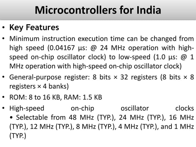 Microcontrollers for india | PPTX | Computing | Technology & Computing