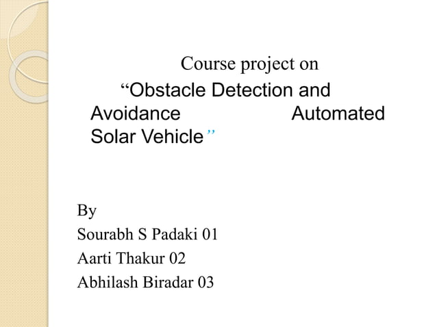 Microcontroller solar car | PPTX
