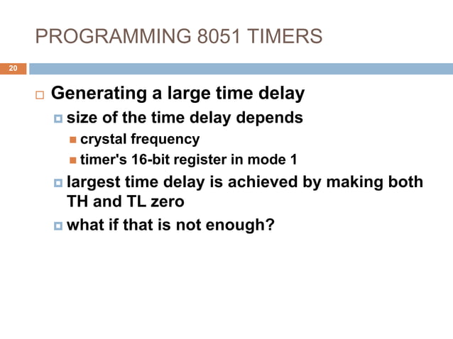 MICROCONTROLLER TIMERS.ppt | Programming Languages | Computing