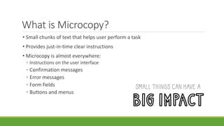Microcopy - Tiny Words, Huge Impact! | PPT