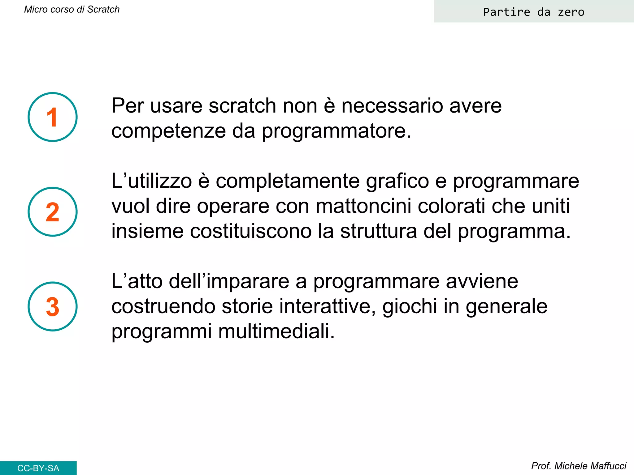 Micro corso di scratch - per incominciare ad imparare a programmare | PDF