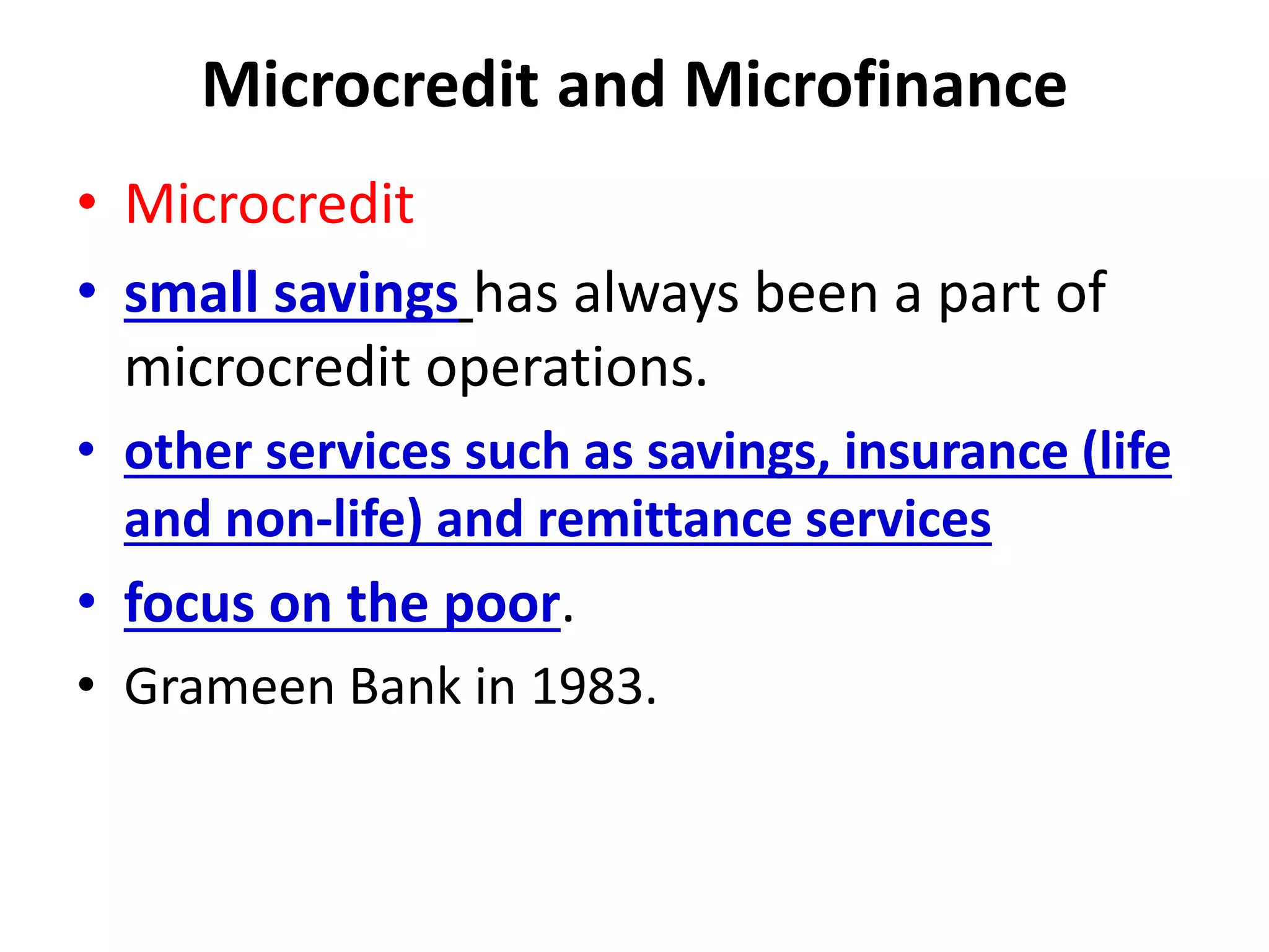 Microcredit and microfinance | PPTX