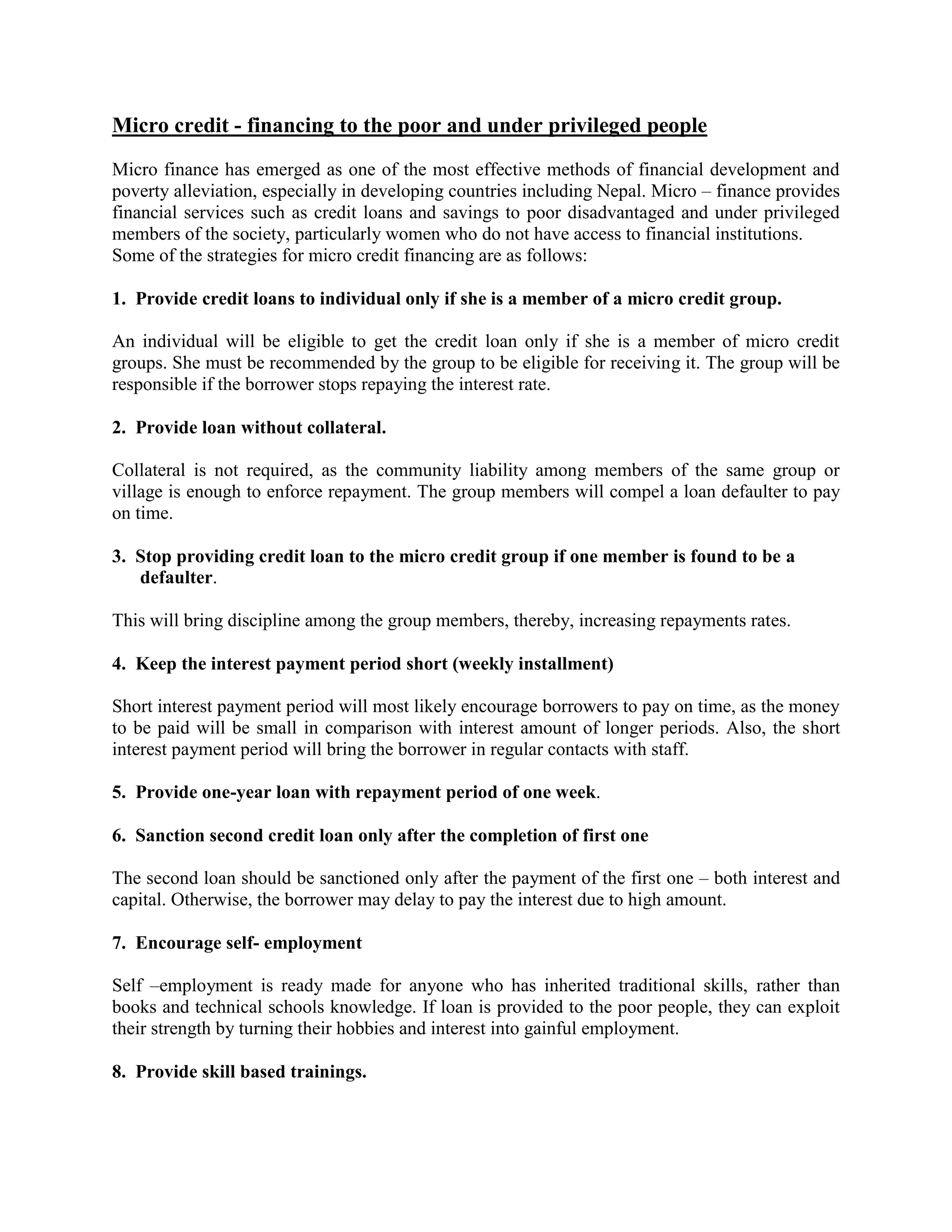 Micro Credit Finnancing To The Poor And Underprivileged People Of Nepal ...