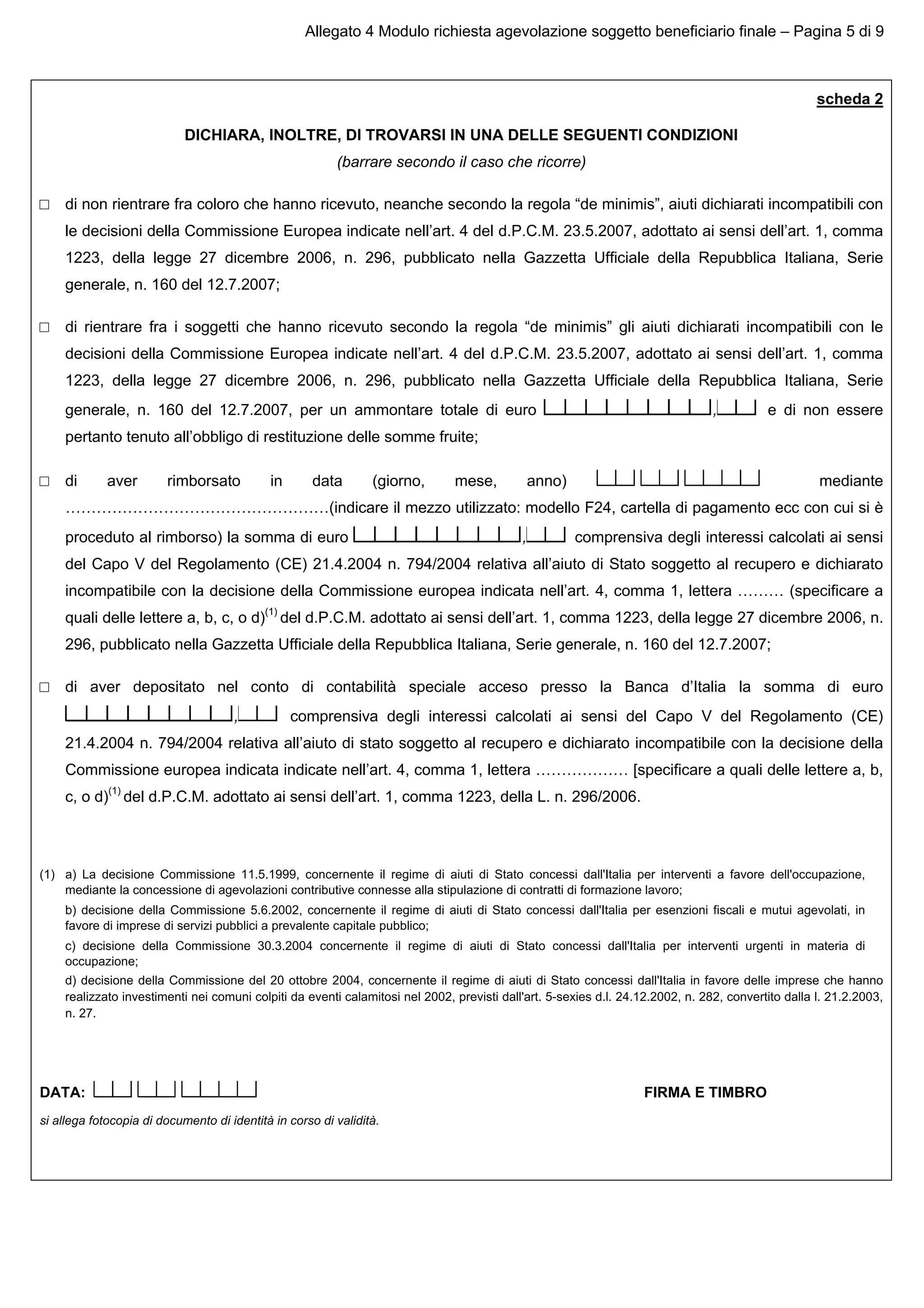 Microcredito uscito oggi l'allegato tecnico | PDF