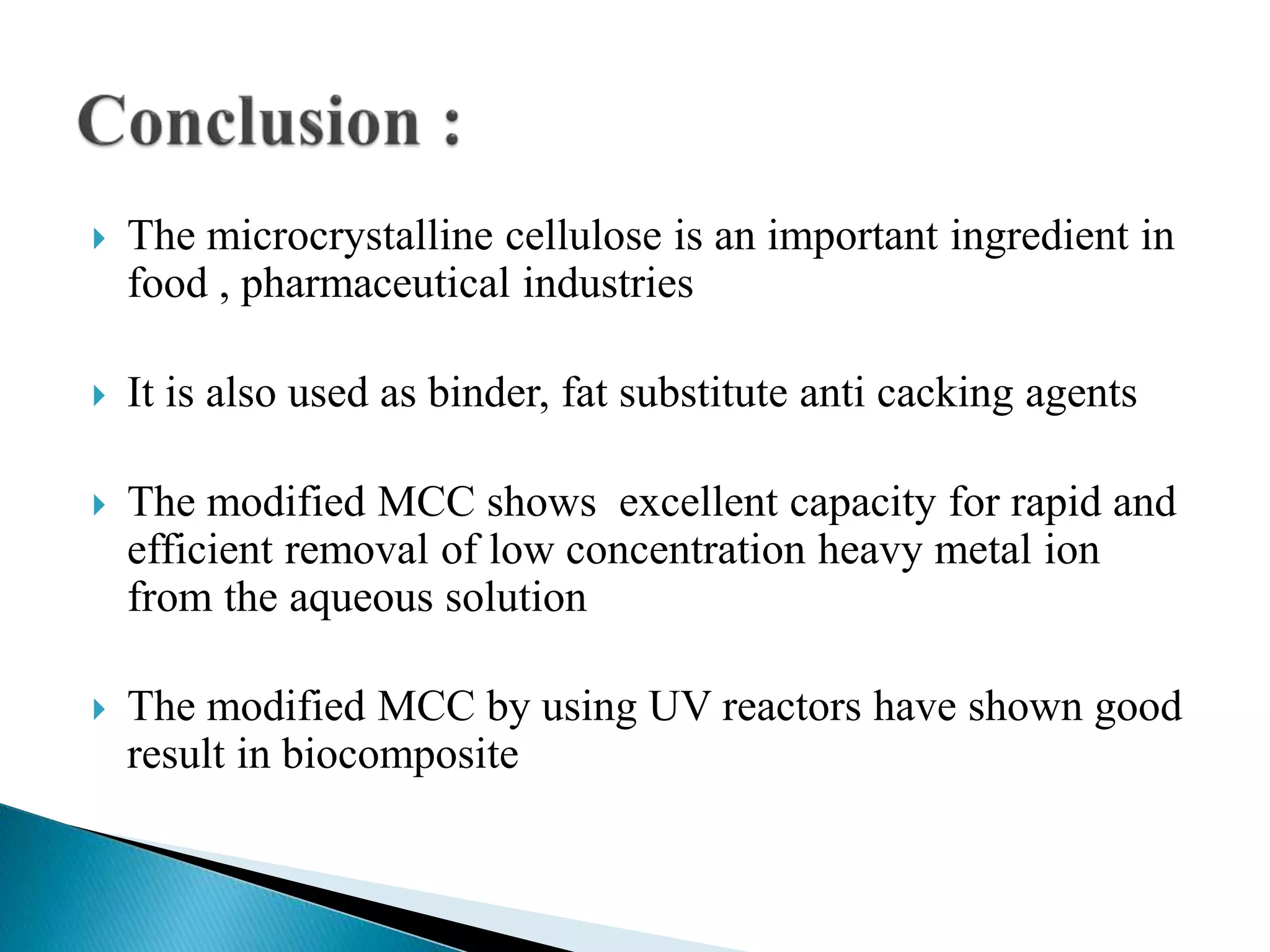 Microcrystalline cellulose | PPTX