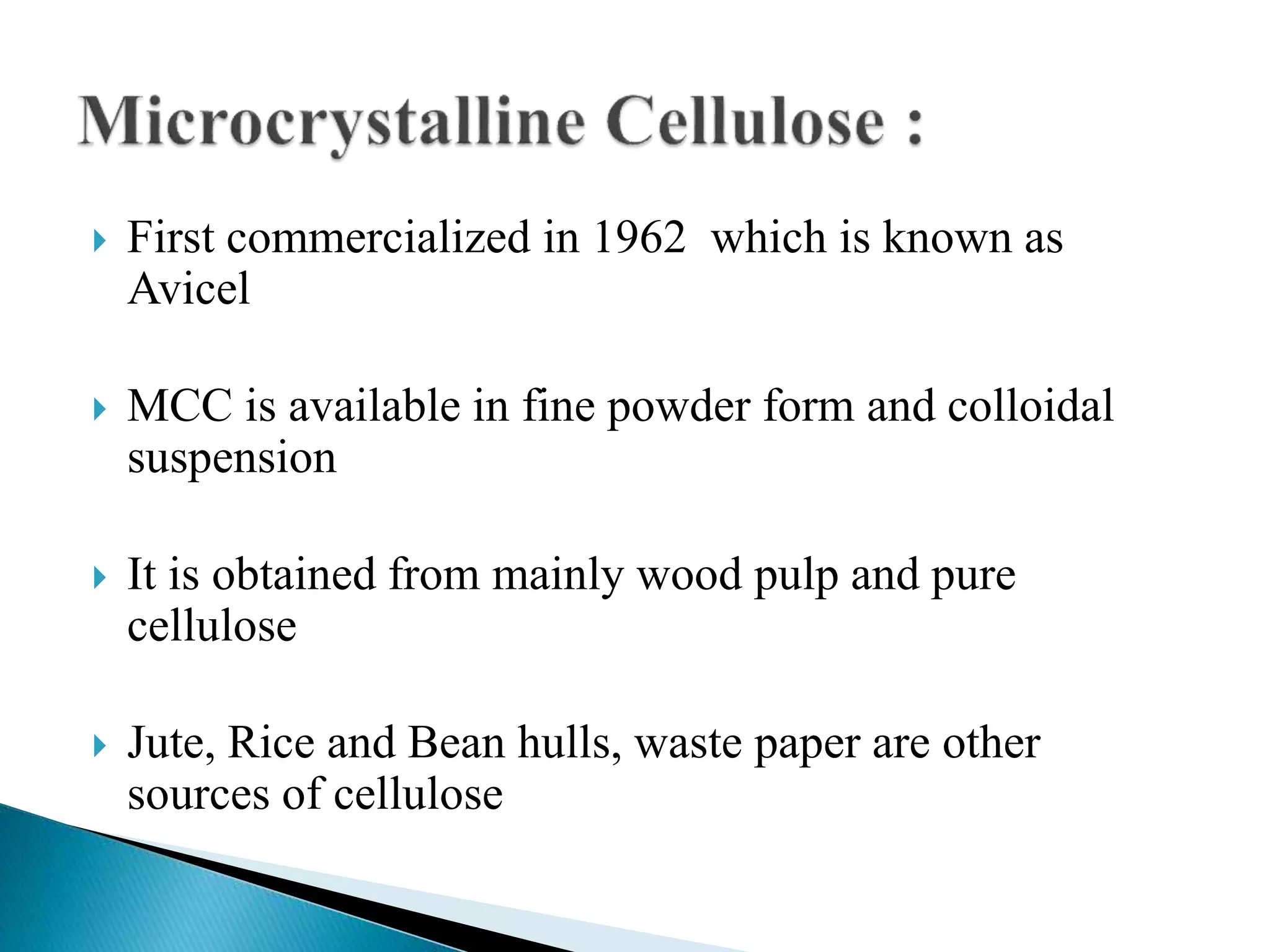 Microcrystalline cellulose | PPTX