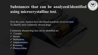 Microcrystalline Test for drugs | PPTX
