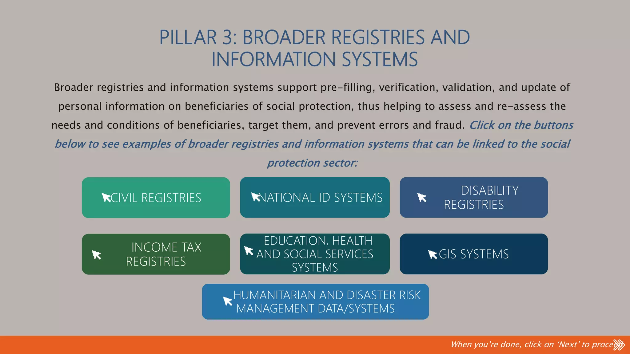 Module 3: The three pillars of integrated and digital social protection ...