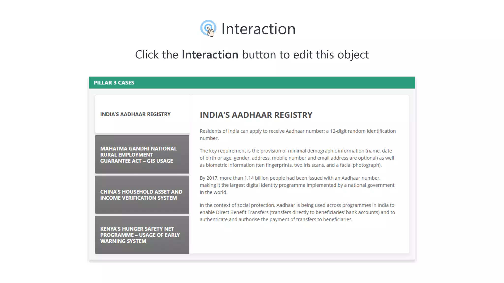 Module 3: The three pillars of integrated and digital social protection ...