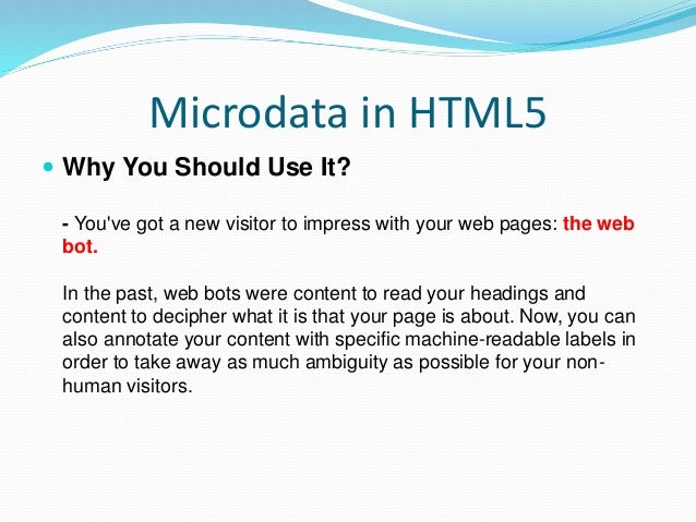 Microdata in html5
