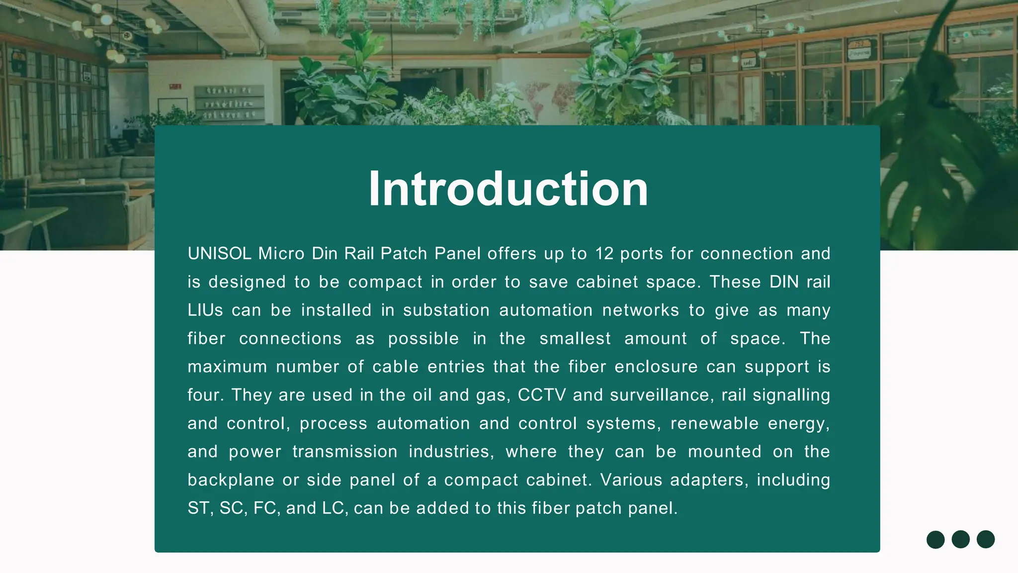 12 Port Micro Din Rail Patch Panel/LIU unisol | PDF
