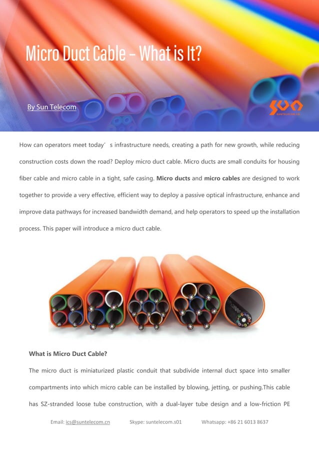 Micro Duct Cable – What is it | PDF | Free Download