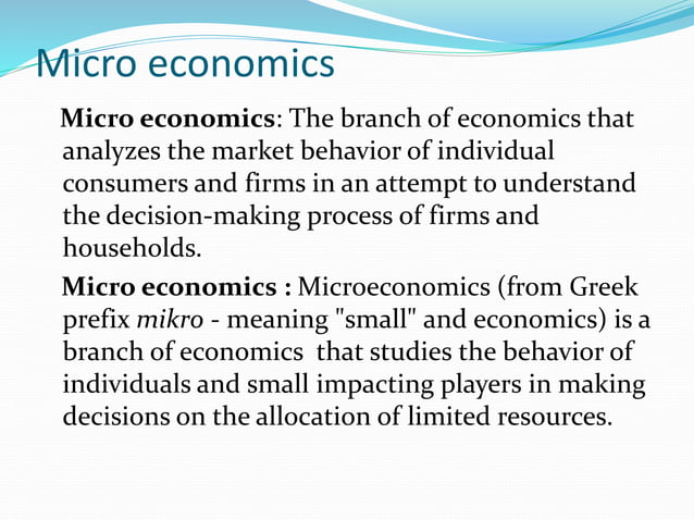 MICRO ECONOMICS-CHAPTER-1 | PPTX