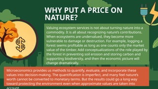 Microeconomic Approaches to Valuing Ecosystem Services | PPTX