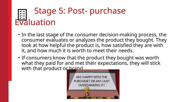 the 5 stages of consumer decision making process | PPTX