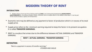 MICROECONOMICS: RENT AND THEORIES OF RENT | PPTX