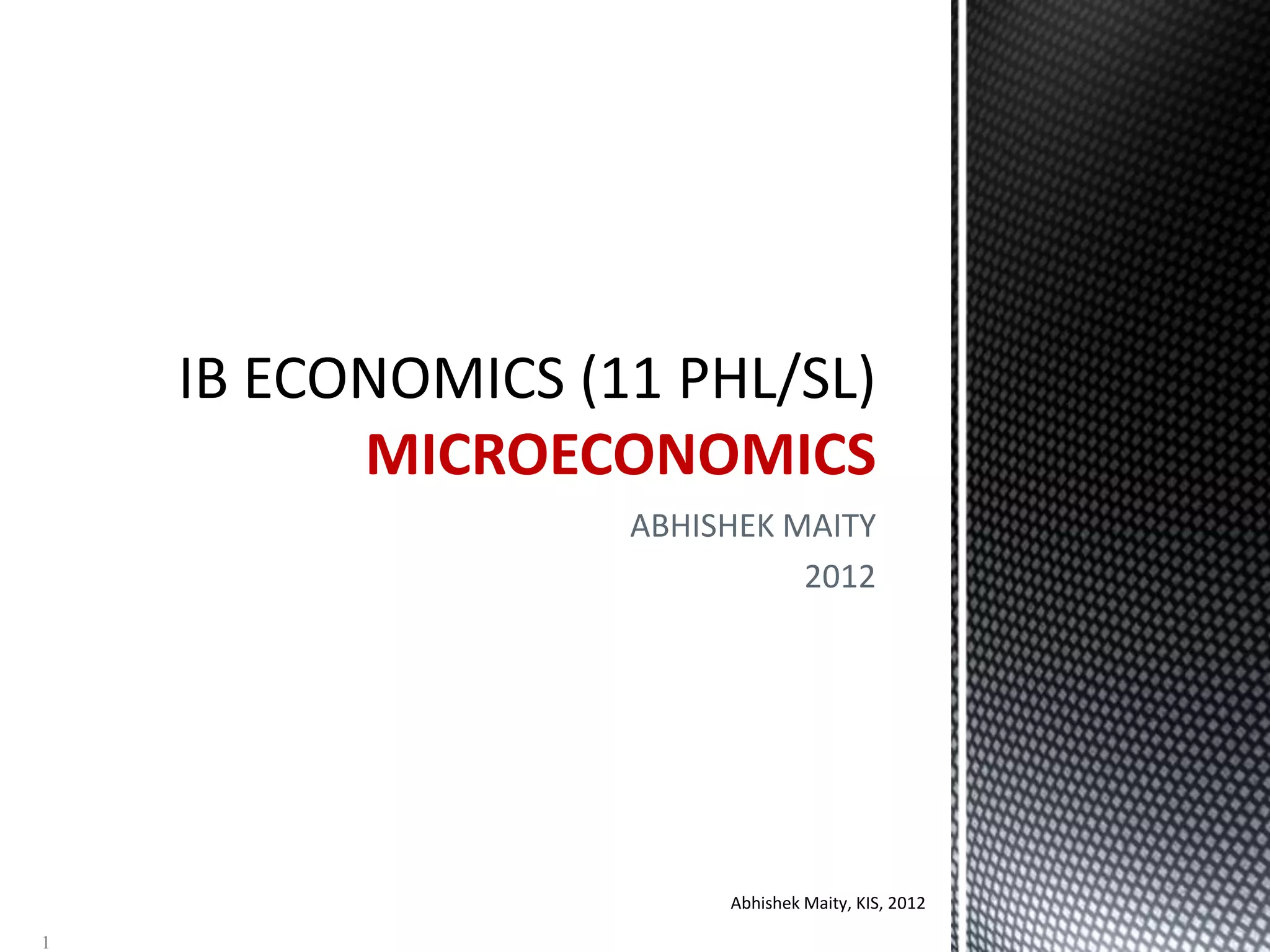 IBDP HL Microeconomics Lecture Slides | PPTX