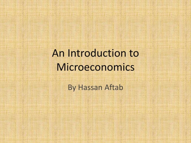 Introduction to Microeconomics | PPTX