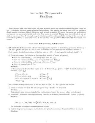 Microeconomics2 final exam_answers | PDF