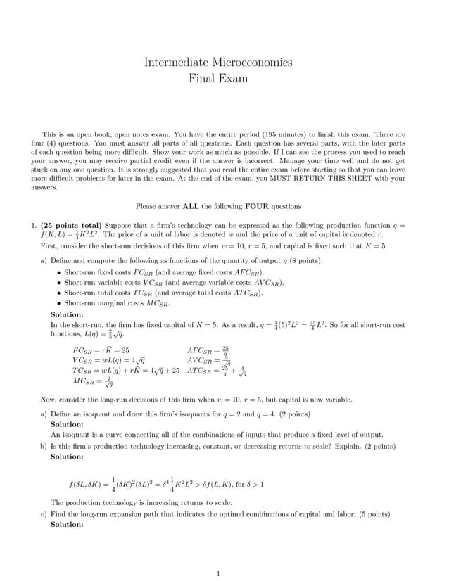 Microeconomics2 final exam_answers | PDF