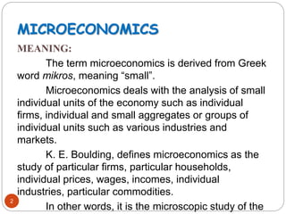 Microeconomics Definition