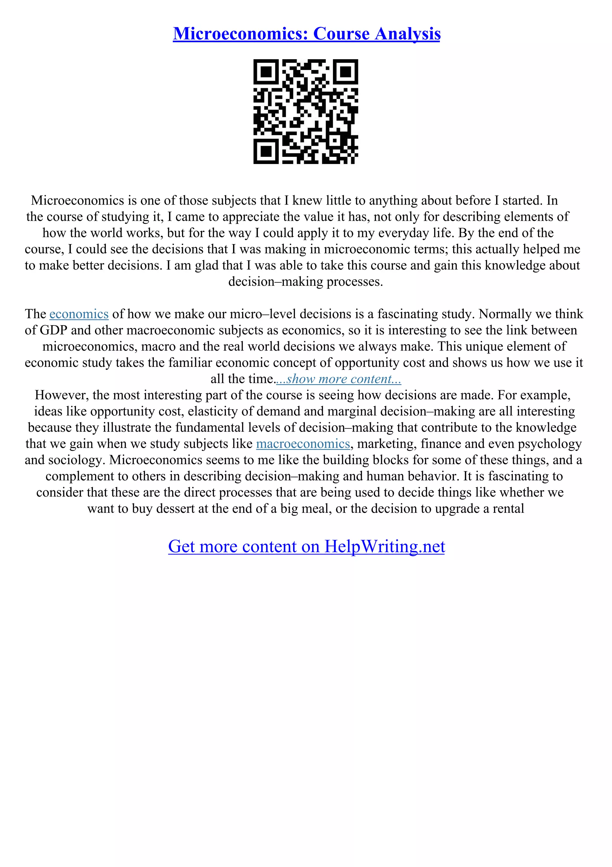 Microeconomics Essay | PDF