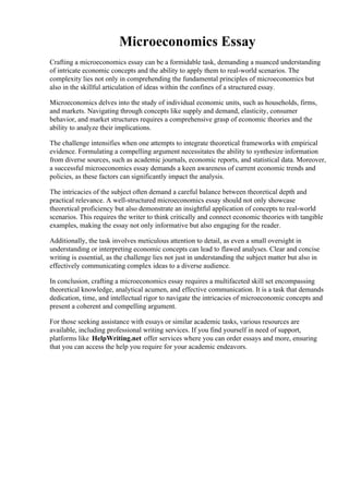 Microeconomics Essay | PDF