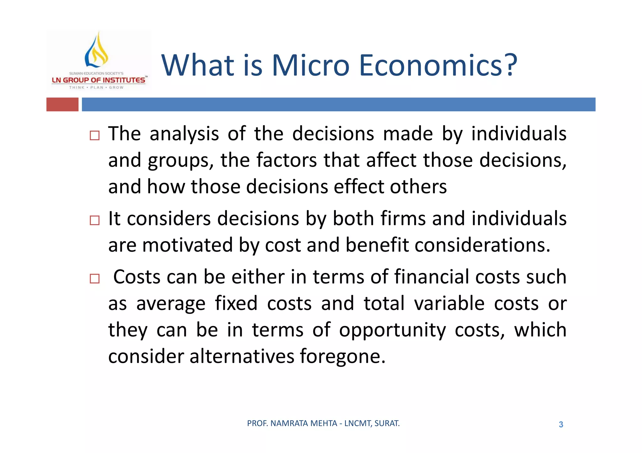 Micro economics introduction | PPT