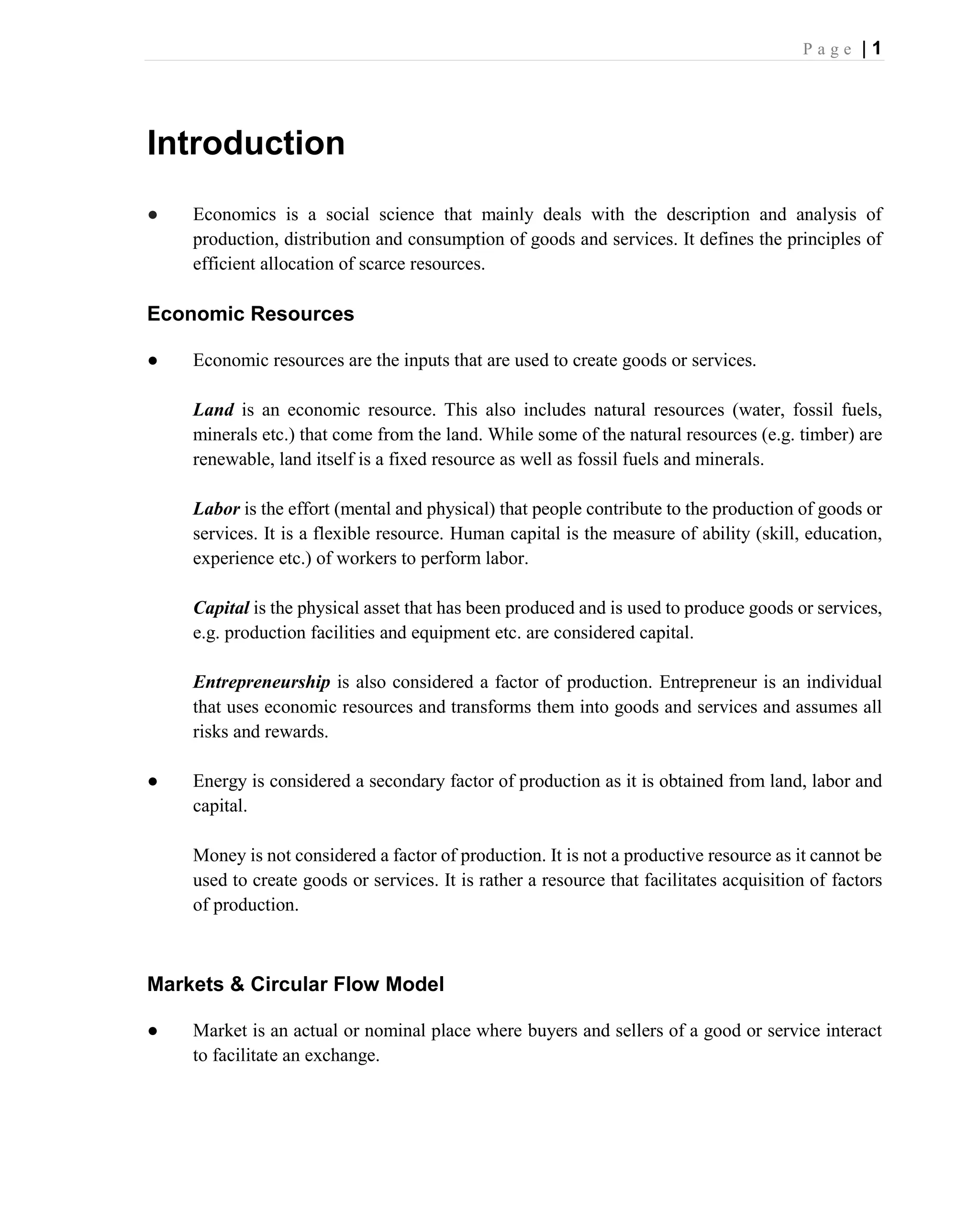 Microeconomics lecture notes | PDF
