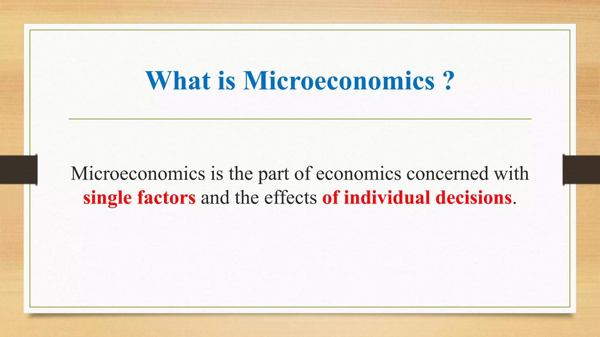 Microeconomics meaning, definition nature and scope | PDF