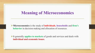 Microeconomics meaning, definition nature and scope | PDF