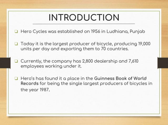 Case Study on Hero Cycles Bihta | PPT