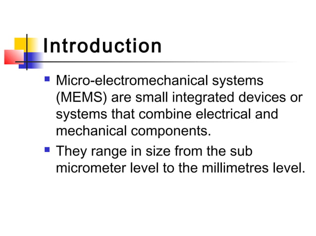 Micro electromechanical system | PPS | Chemistry | Science