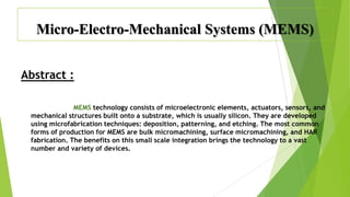 Micro_Electro_mechanical_system | PPTX