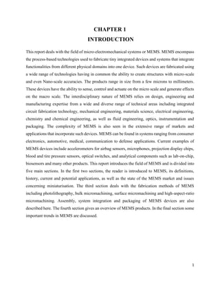 MEMS technology technical seminar report | PDF