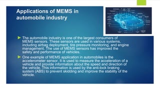 Micro electro mechanical systems (MEMS)....pptx