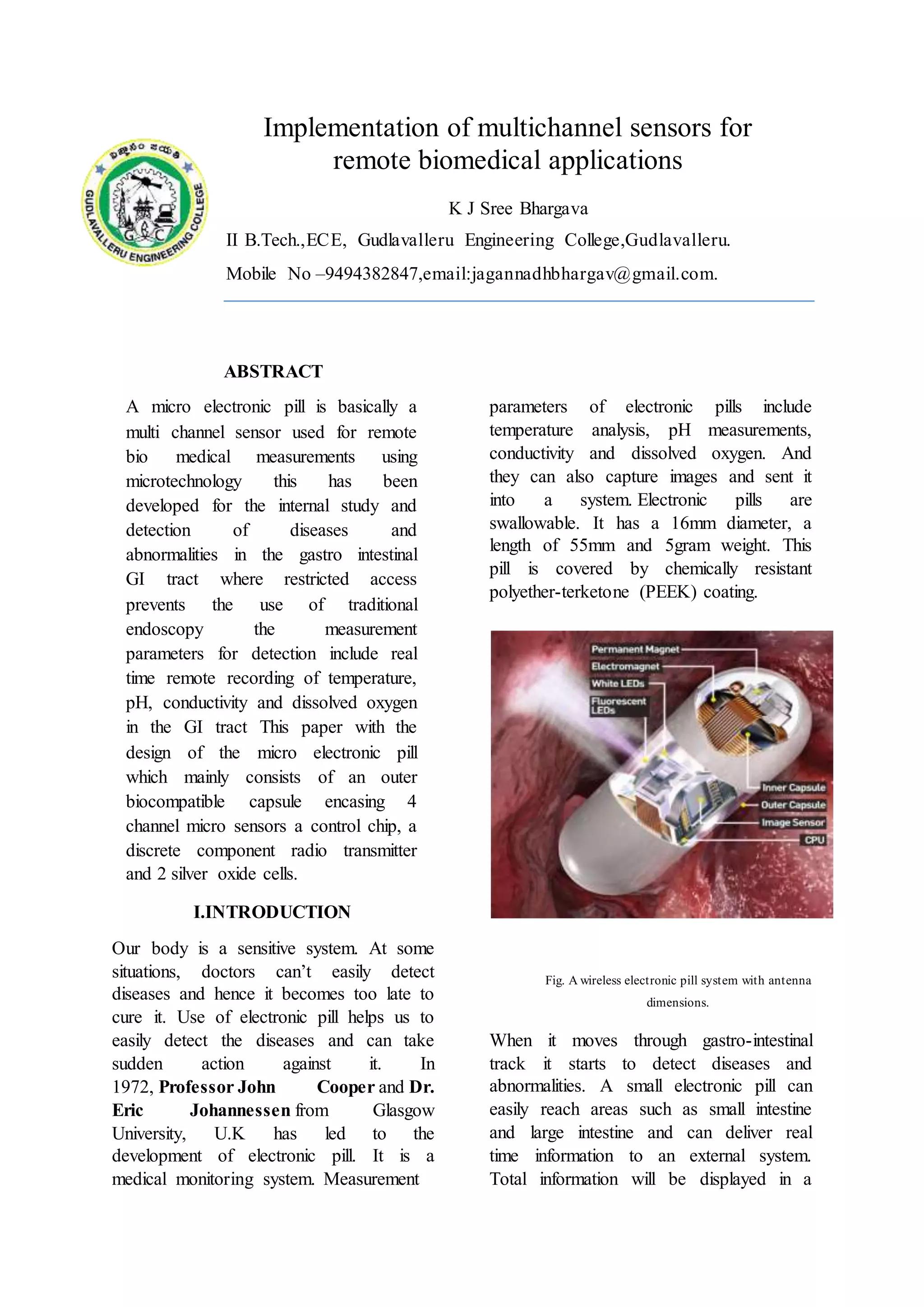 Implementation of multi-channel sensors for Bio-medical applications | DOCX