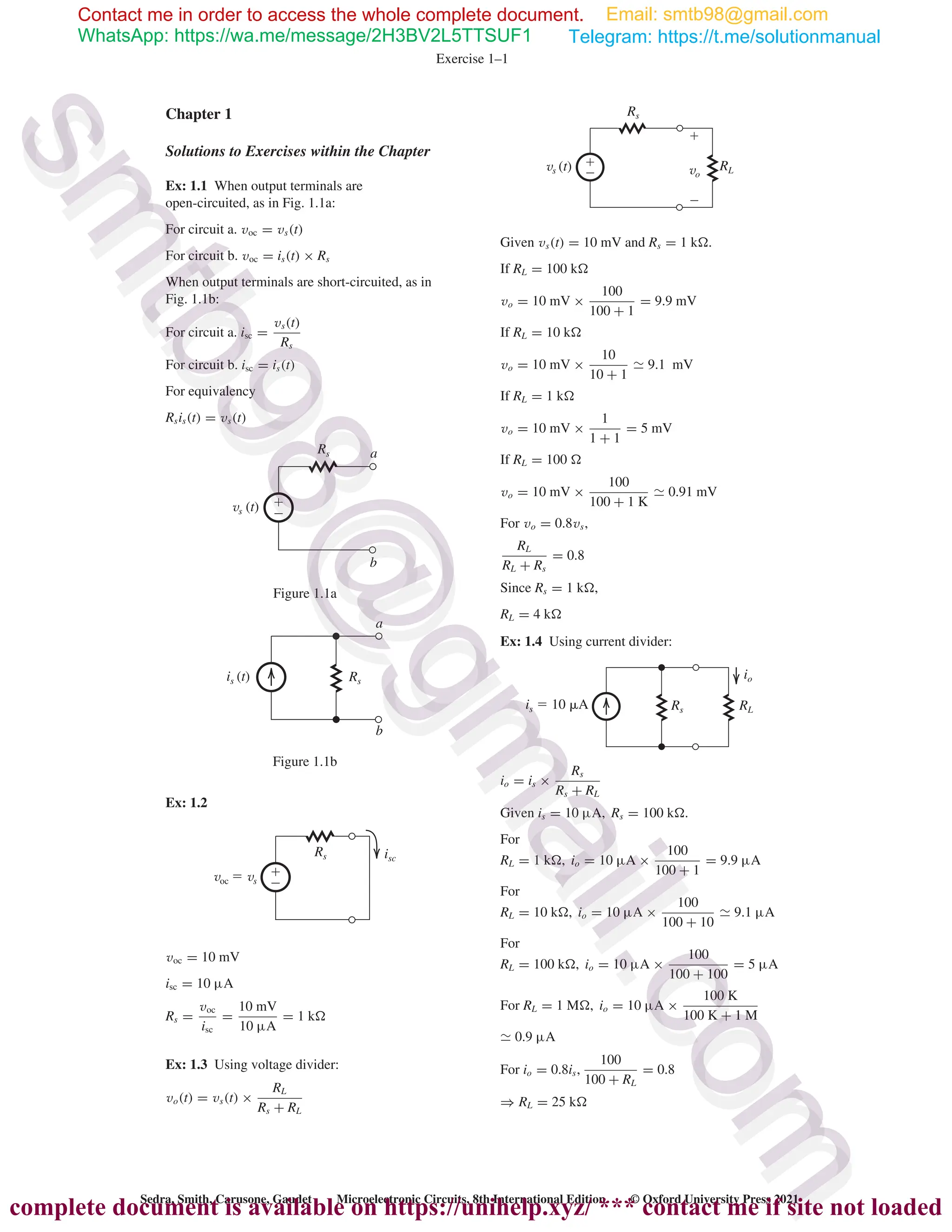 Solutions for Problems in Microelectronic Circuits, 8th International Edition – Sedra & Smith | PDF