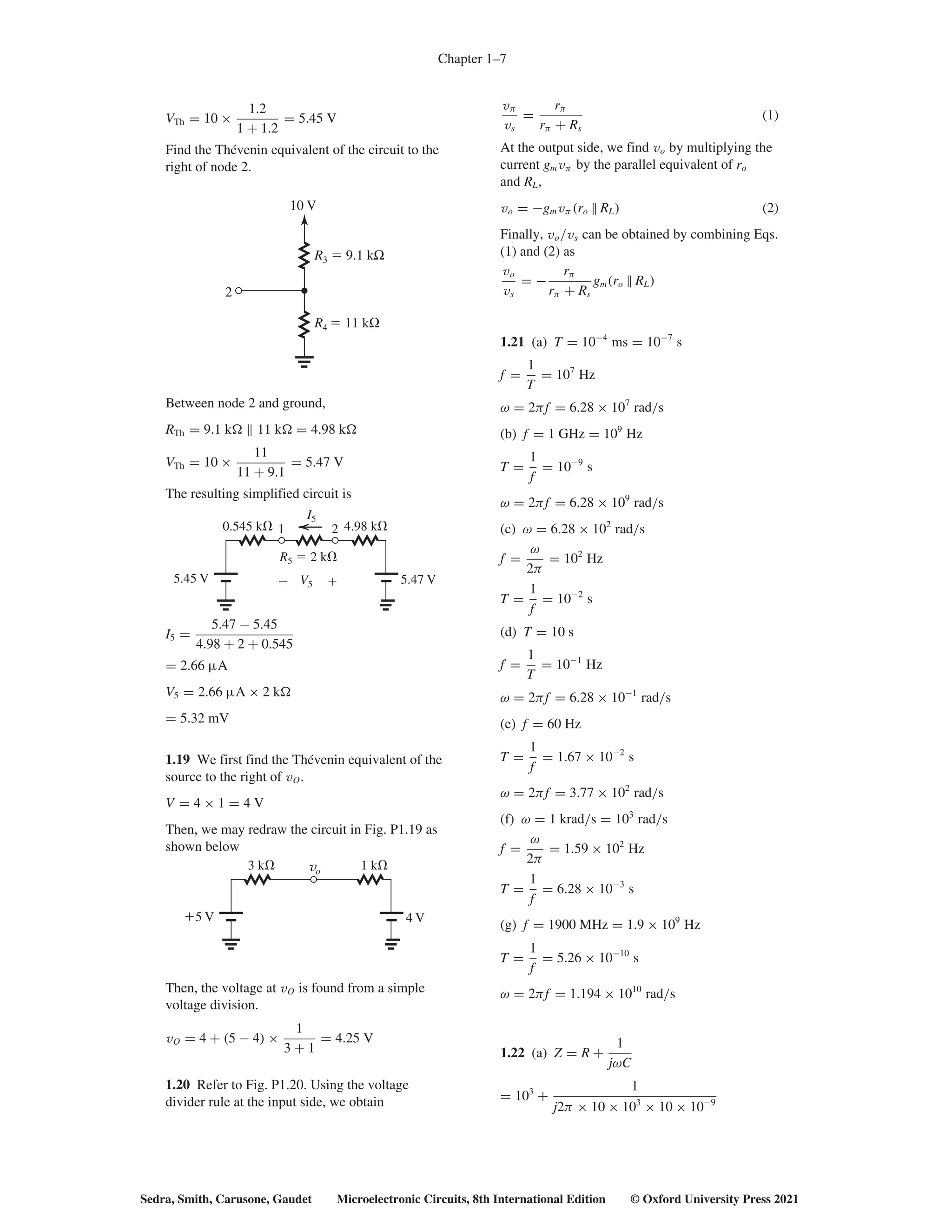Solutions for Problems in Microelectronic Circuits, 8th International Edition – Sedra & Smith | PDF
