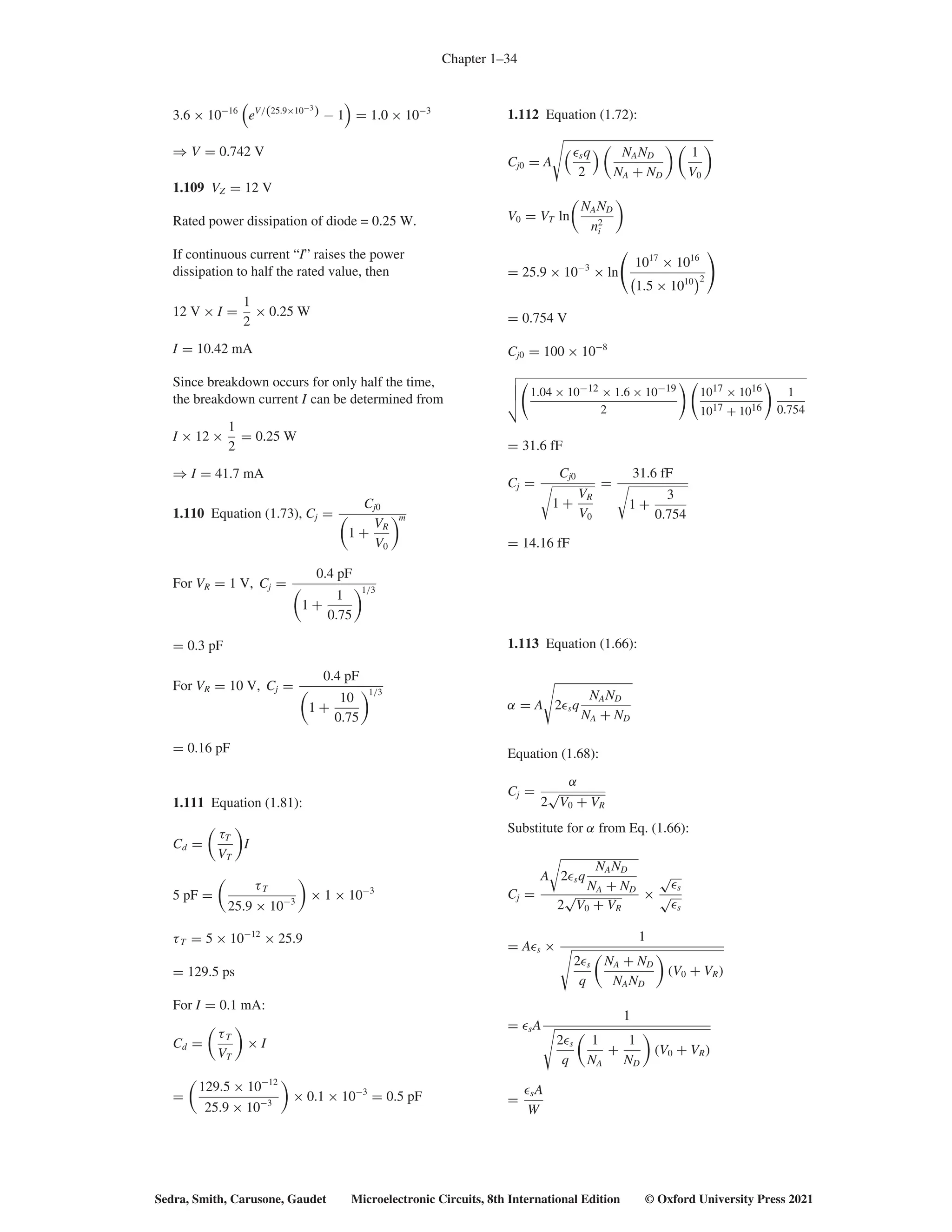 Solutions for Problems in Microelectronic Circuits, 8th International Edition – Sedra & Smith | PDF