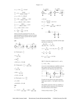 Solutions for Problems in Microelectronic Circuits, 8th International Edition – Sedra & Smith | PDF