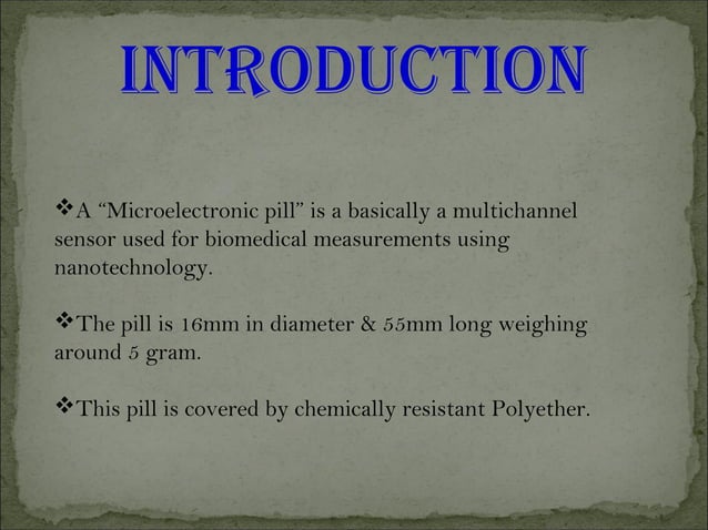 Micro electronic pill | PPT