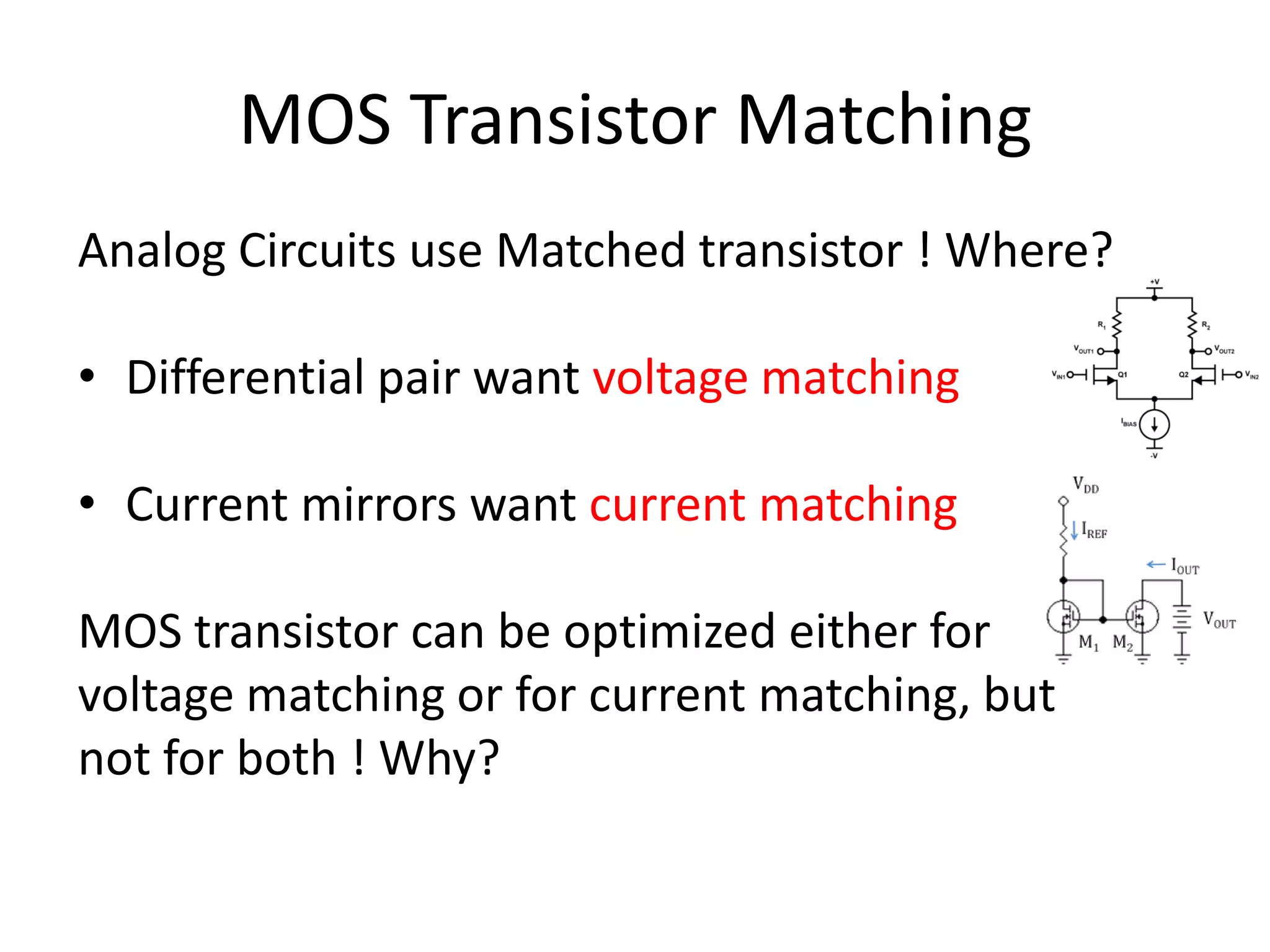 Matching concept in Microelectronics | PDF