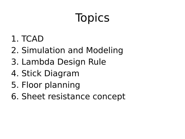 Design concepts in Microelectronics | PPT