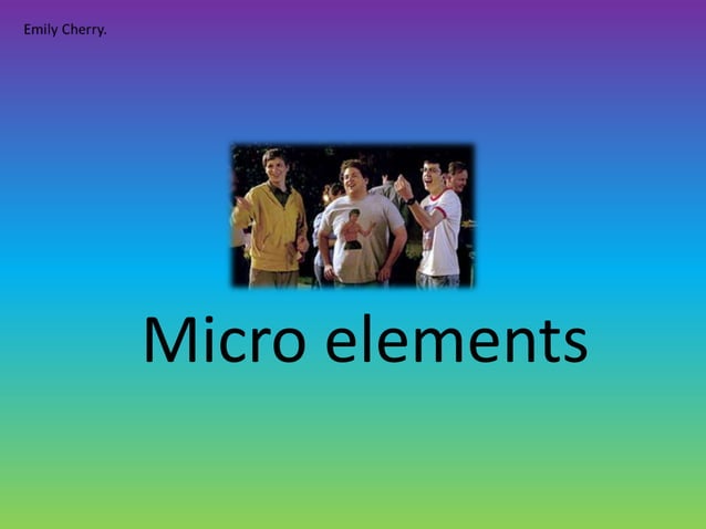 Micro elements | PPTX | Photography | Arts and Crafts