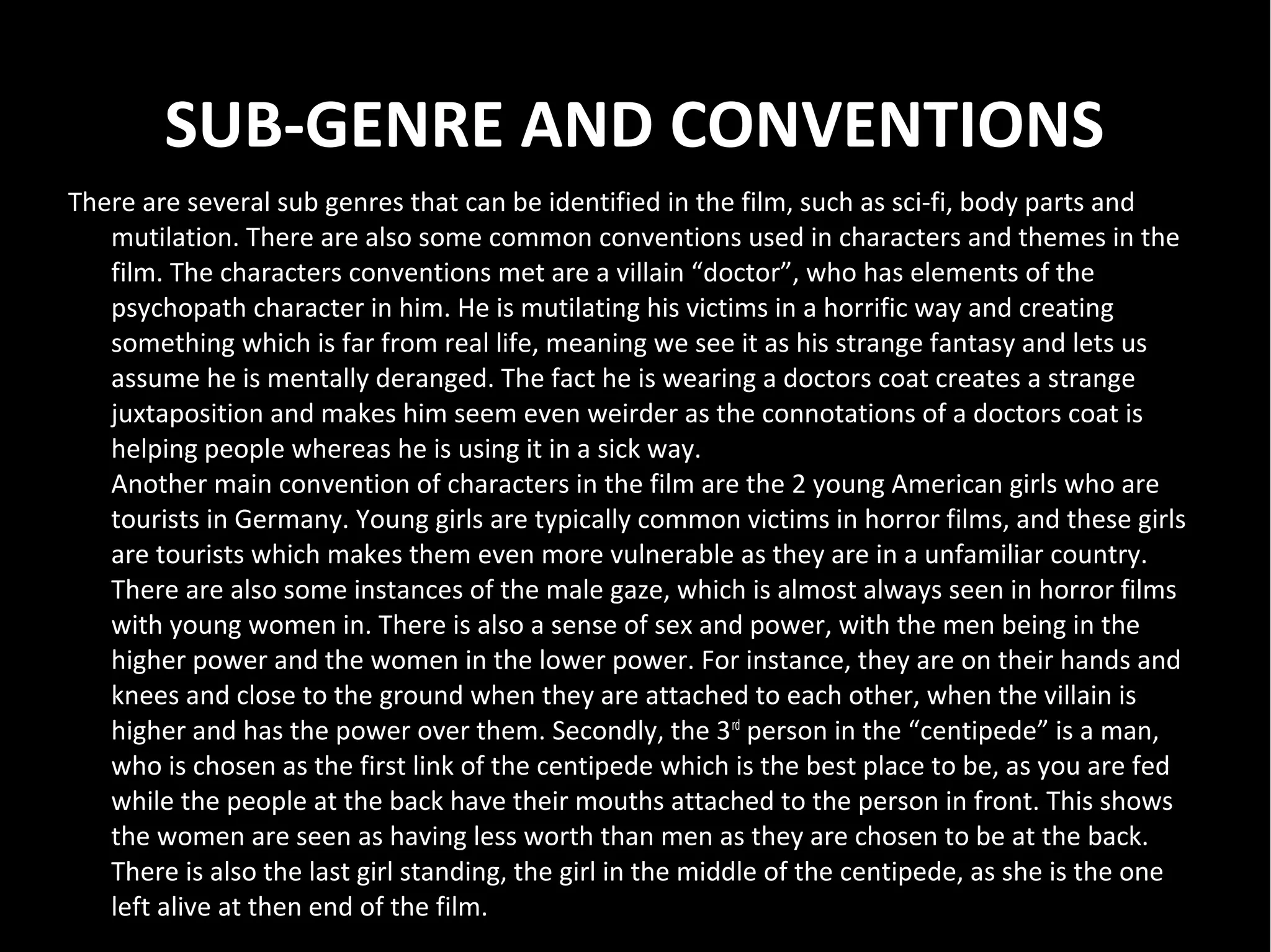 Micro elements in the human centipede | PPT